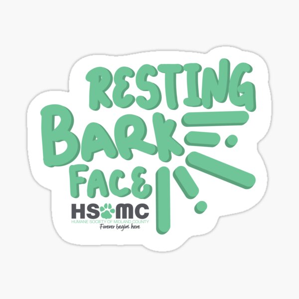 "Resting Bark Face " Sticker for Sale by hsomcsheltermc | Redbubble