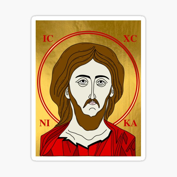 "Jesus Icon Gold Byzantine Style" Sticker for Sale by Yiorgosnj13 ...