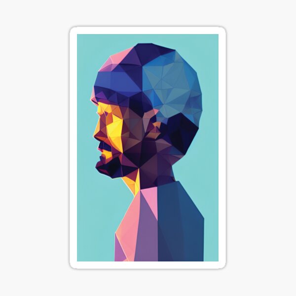 "Low Poly Man Profile" Sticker for Sale by AImageX | Redbubble