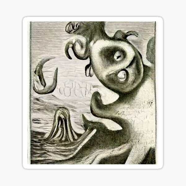 "Mythical Grotesque Marine Monster #10" Sticker for Sale by ...