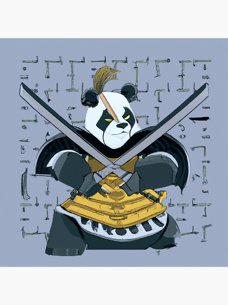 "Samurai panda with a ferocious look" Sticker for Sale by Inalternativ ...