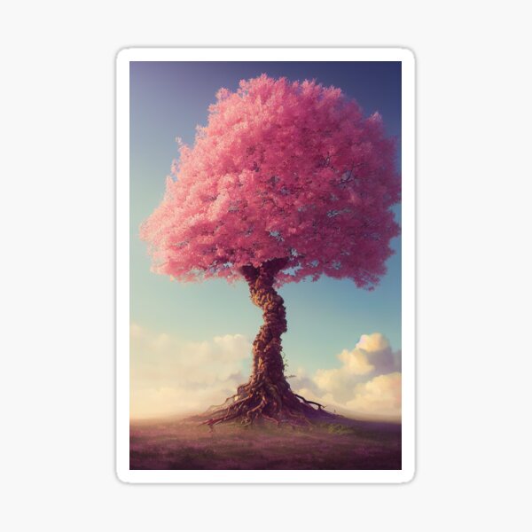 "Painting of an old sakura tree" Sticker for Sale by zomgwtfbekjam ...