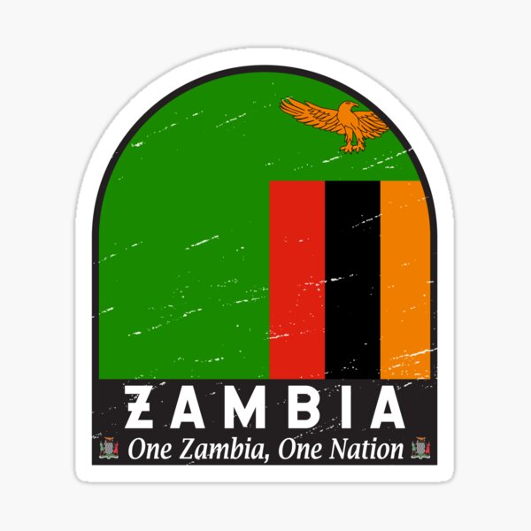 "Zambia Flag Emblem Distressed Vintage" Sticker for Sale by ...