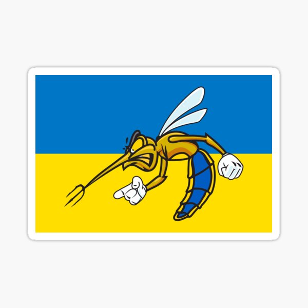 "Mosquito Ukraine Flag - Ukrainian Mosquitoes Squad" Sticker for Sale ...
