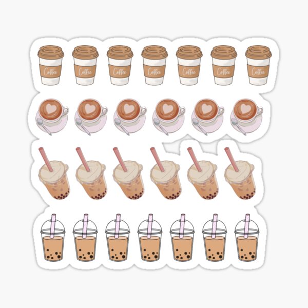 "Coffee, bubble tea, tea minimalistic sticker" Sticker for Sale by ...