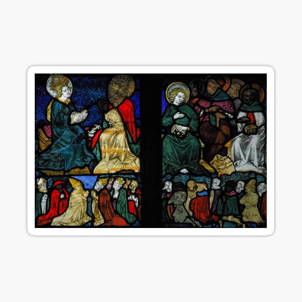 "Pope and Emperor in 1430 stained glass window" Sticker for Sale by ...