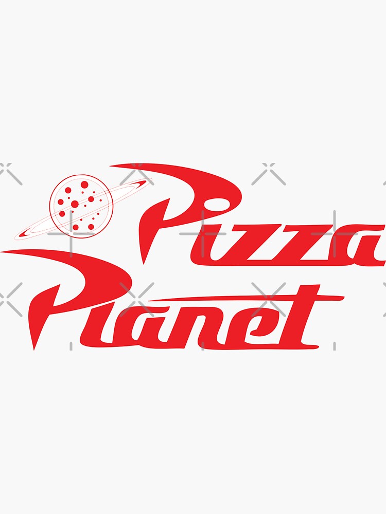 "pizza planet logo" Sticker for Sale by Leyzel | Redbubble