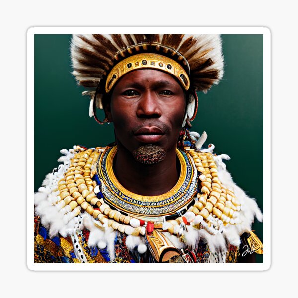 "Zulu Warrior Chief 1" Sticker for Sale by GambiJoop | Redbubble