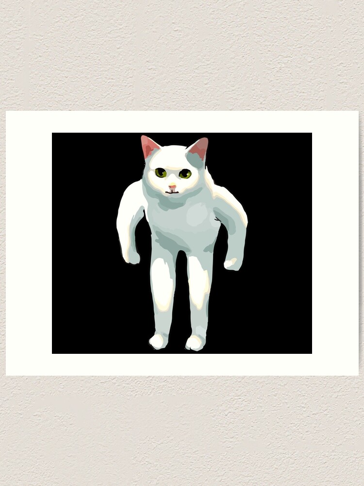 "Cursed Cat Image, Buff Half Cat Meme" Art Print for Sale by printify ...