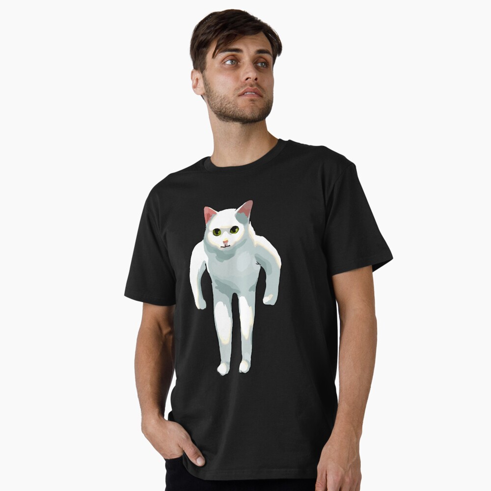 "Cursed Cat Image, Buff Half Cat Meme" Sticker for Sale by printify ...