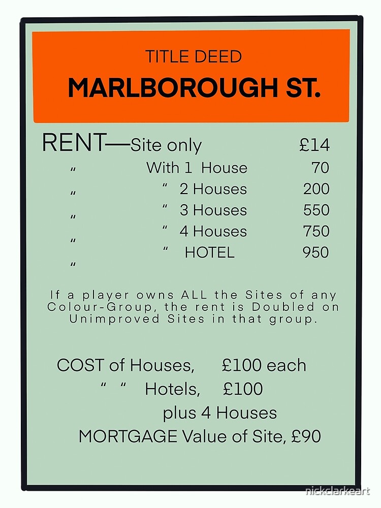 "Marlborough Street" Poster for Sale by nickclarkeart | Redbubble