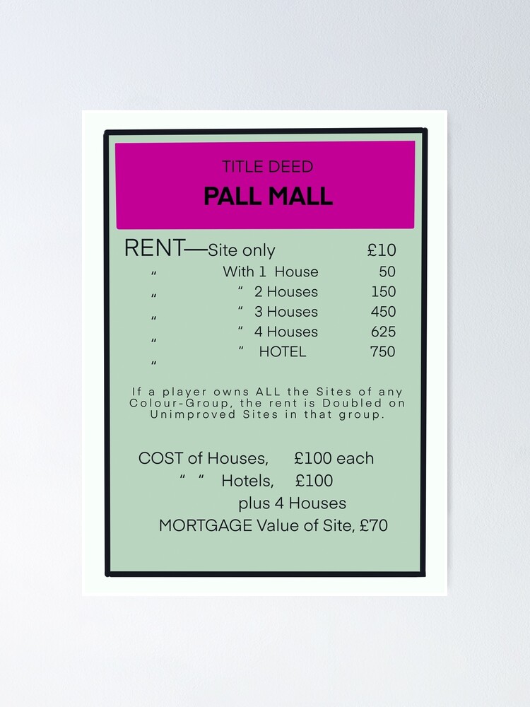 "Pall Mall" Poster for Sale by nickclarkeart | Redbubble