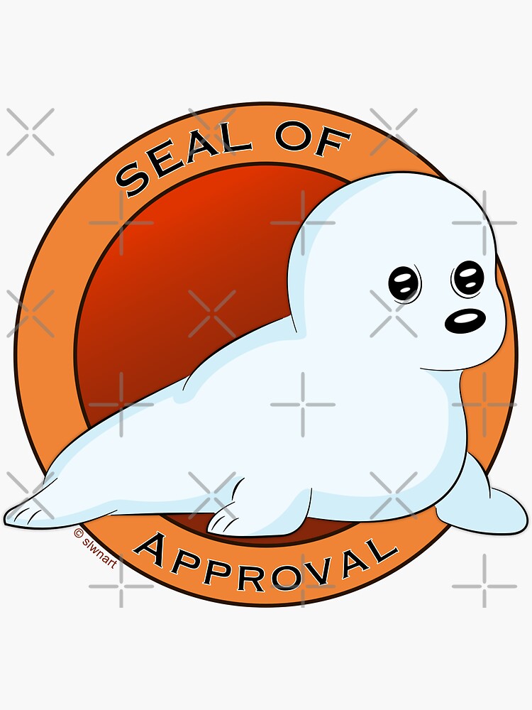 "Cute Kawaii Seal of Approval Logo" Sticker for Sale by slwnart | Redbubble