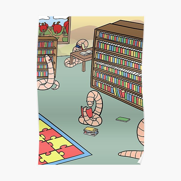 Book Worm Posters | Redbubble