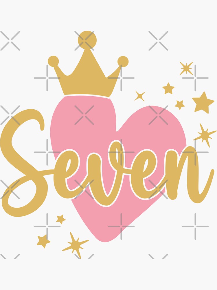 Pegatina «Séptimo cumpleaños Siete cumpleaños Bebé Feliz cumpleaños ...