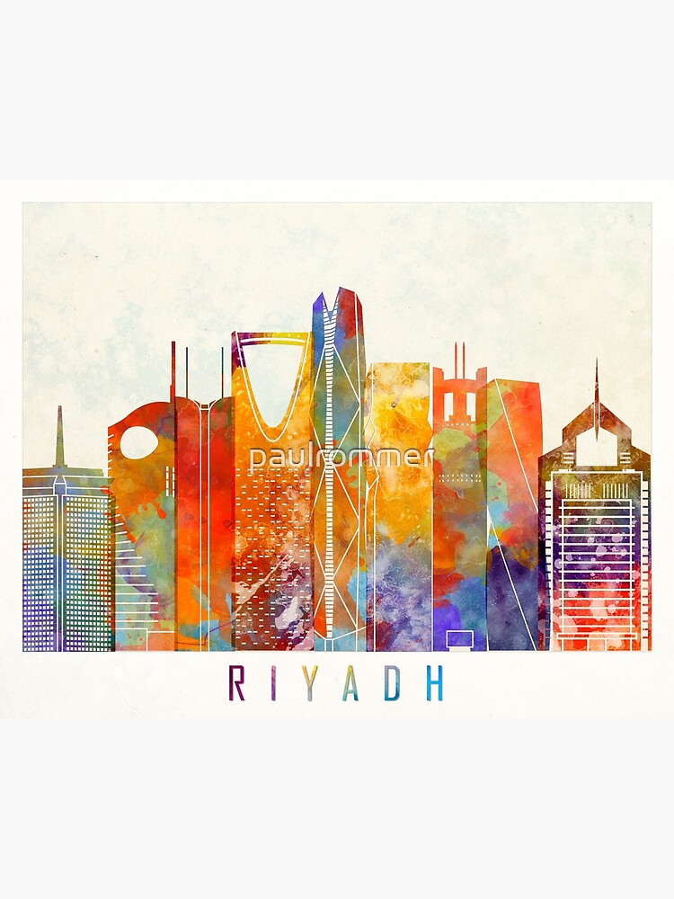 "Riyadh landmarks watercolor poster" Art Print by paulrommer | Redbubble