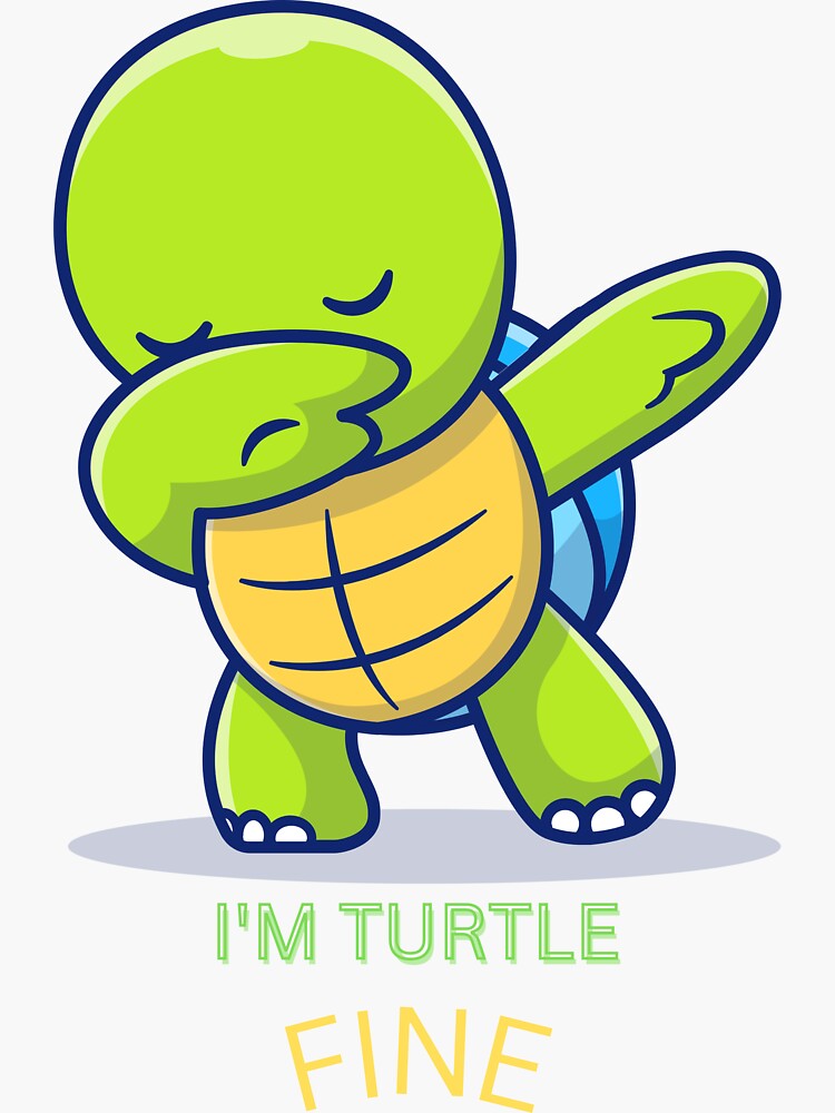 "CUTE TURTLE DABBING CARTOON ICON |T-SHIRT |REDBUBBLE" Sticker for Sale by Moshai | Redbubble