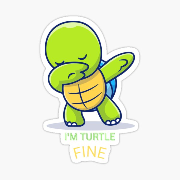 "CUTE TURTLE DABBING CARTOON ICON |T-SHIRT |REDBUBBLE" Sticker for Sale ...