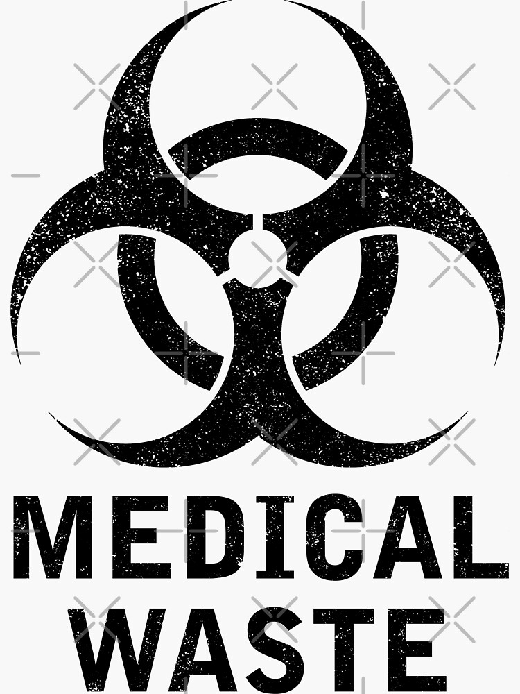 "MEDICAL WASTE word with Biohazard symbol" Sticker for Sale by ...