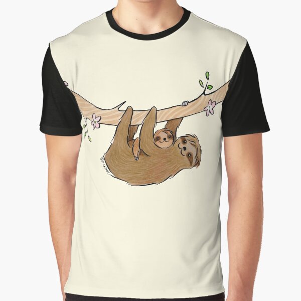 "Mama and Baby Sloth" T-shirt for Sale by zoel | Redbubble | sloth ...