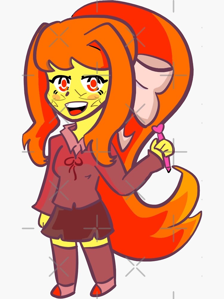 "Jumpscare Monika" Sticker for Sale by Zeldorkle | Redbubble