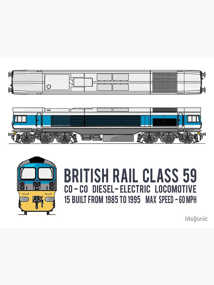 "British Rail Class 59 Locomotive Diagrams Gift" Poster for Sale by ...