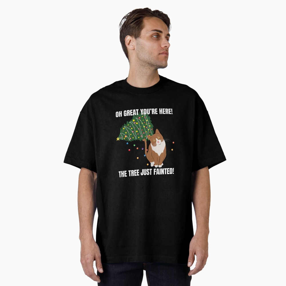 "Christmas Cat meme the tree fainted" Sticker for Sale by JoeyGrace ...