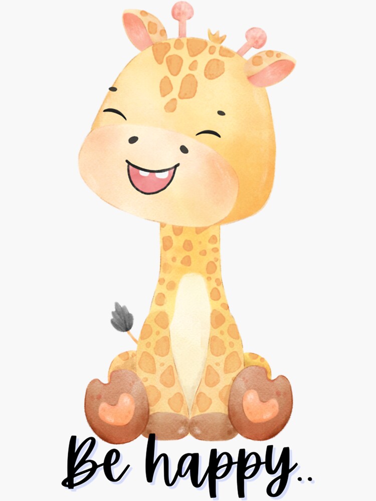 "Kawali Cute Giraffe Cartoon" Sticker for Sale by JellyBellyPops ...