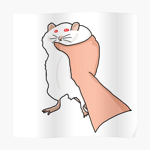 "Rat being held meme" Poster for Sale by nova-waves | Redbubble