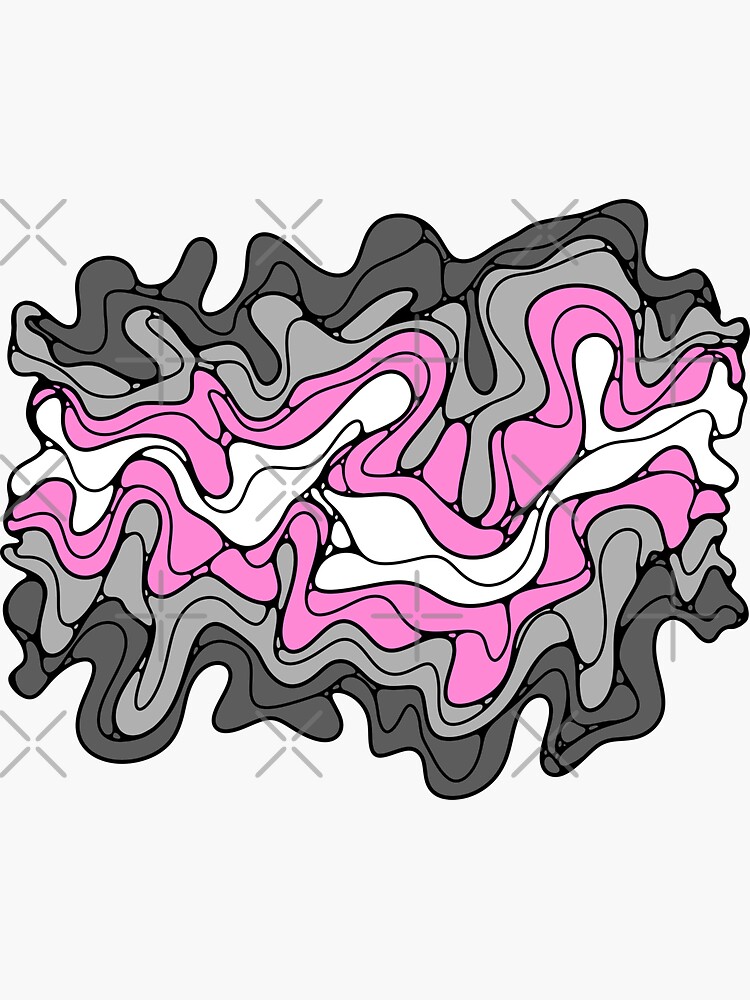 "Demi-girl Pride Flowing Flag with Inked Outlines" Sticker for Sale by ...