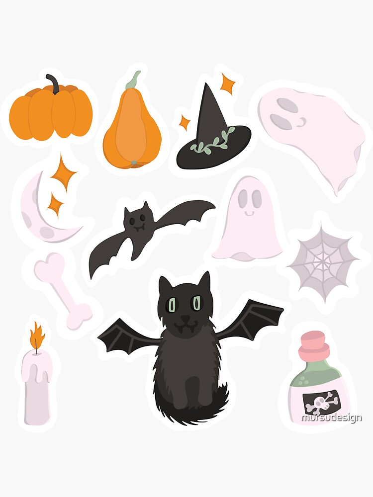 "Halloween themed sticker set" Sticker for Sale by miamatilda | Redbubble
