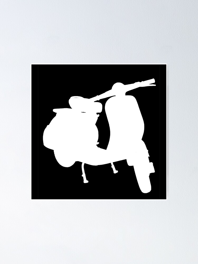 "Retro Mod Scooter Design White" Poster for Sale by ModSupporters ...