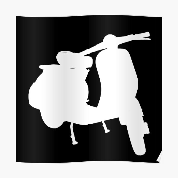 "Retro Mod Scooter Design White" Poster for Sale by ModSupporters ...