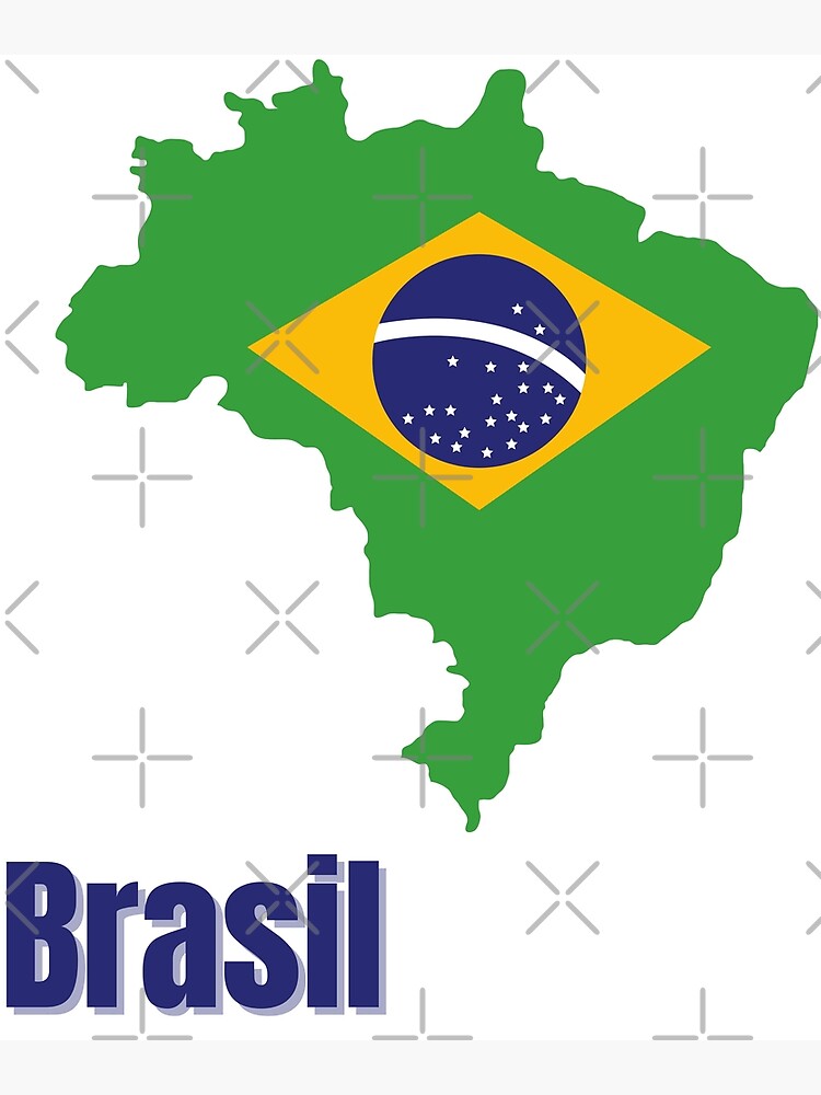" Brazil Map Flag" Poster for Sale by Tienda-Vane | Redbubble