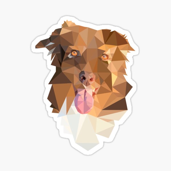 "Australian Shepherd, Red Tri, Polygon" Sticker for Sale by OverNickles ...