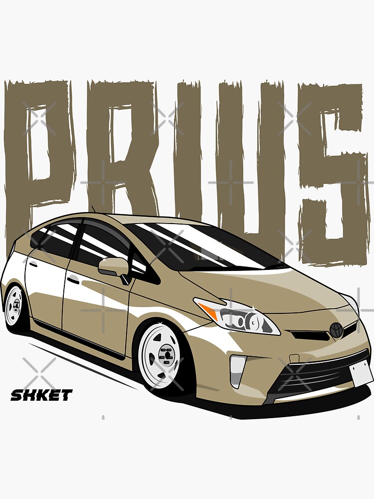 "Stanced Prius" Sticker for Sale by shketdesign | Redbubble