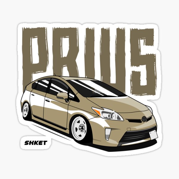 "Stanced Prius" Sticker for Sale by shketdesign | Redbubble