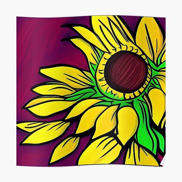 "Cursed Sunflower - Dark Purple Sunflower" Poster for Sale by artayki ...