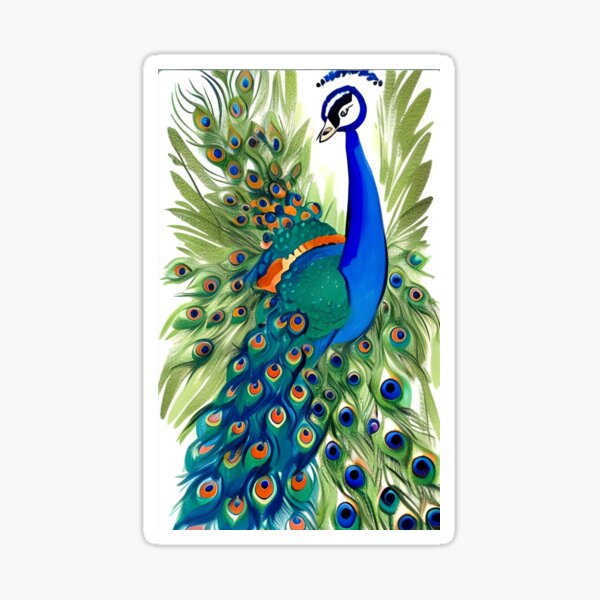 "Portrait of a Peacock" Sticker for Sale by DrGin-and-Juice | Redbubble