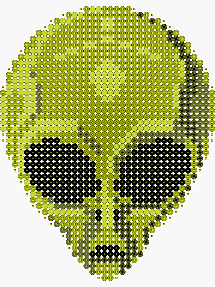 "Artistic geometric vector illustration of a green alien head made of ...