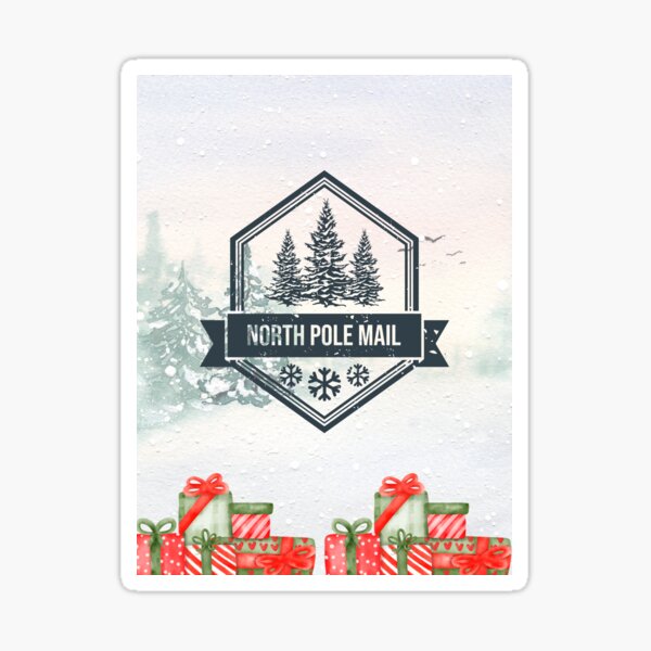 "North Pole Mail Santa Mail" Sticker for Sale by Bsay89 | Redbubble