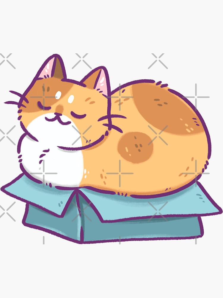 "Kitty In Box" Sticker for Sale by kattvalk | Redbubble