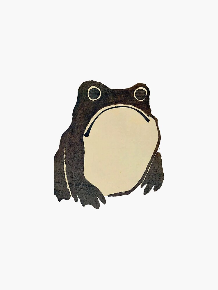 "sad frog (cutout)" Sticker for Sale by laurenpiro | Redbubble