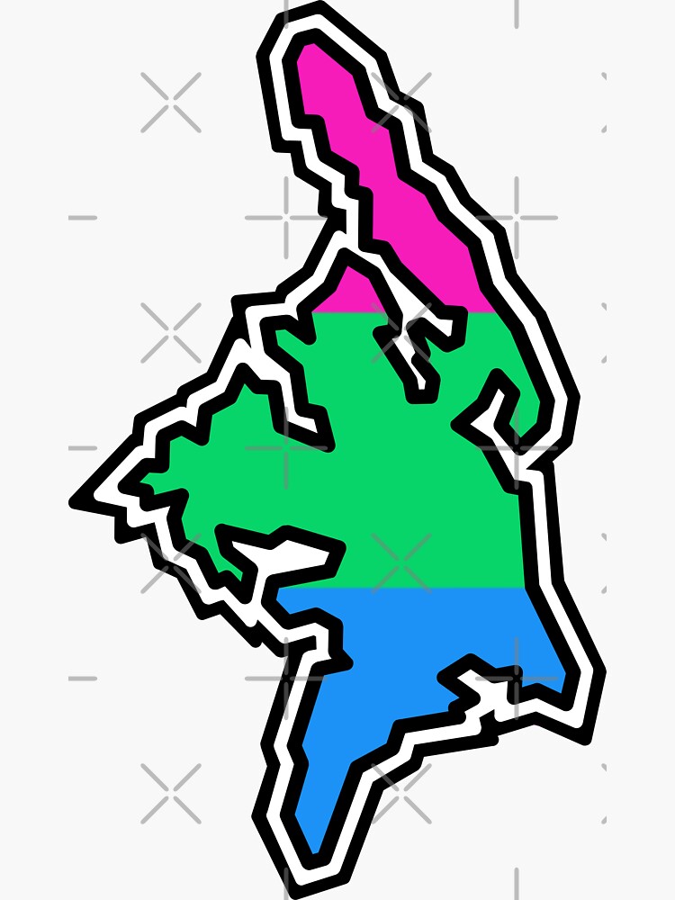 Cortes Island In Polysexual Pride Colours Poly Flag Colours