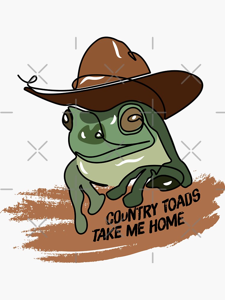 "Frog with a cowboy hat - country toads take me home illustration ...