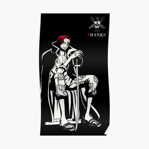 "SHANKS ONE PIECE / SHANKS RED HAIR / ONE PIECE / SHANKS FLAG" Poster ...