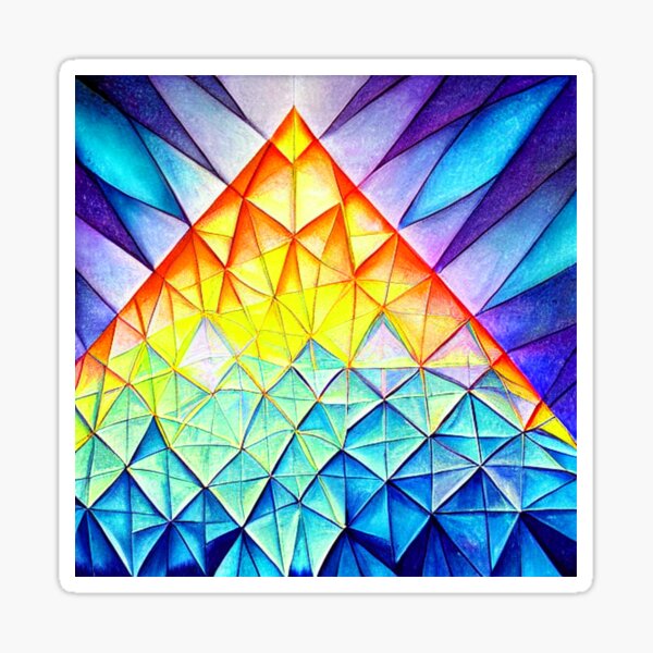 "A glowing colored pyramid" Sticker for Sale by ilan975 | Redbubble