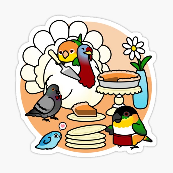 "Happy Turkey Day" Sticker for Sale by birdhism | Redbubble