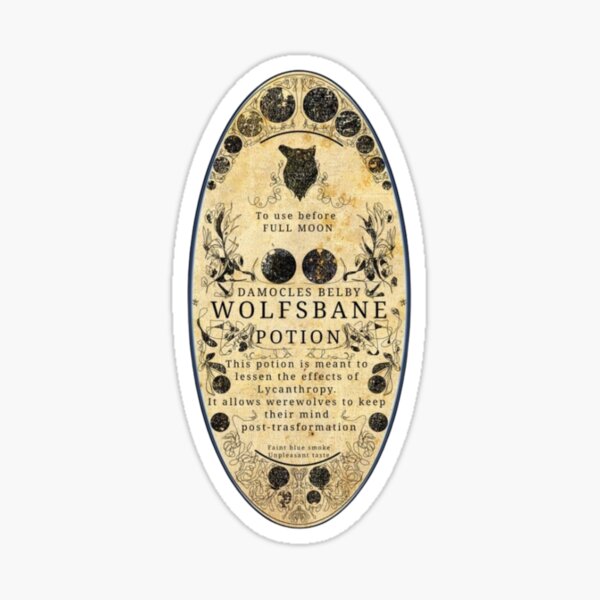 "Wolfsbane Potion" Sticker for Sale by BuyAndGoneAlley | Redbubble