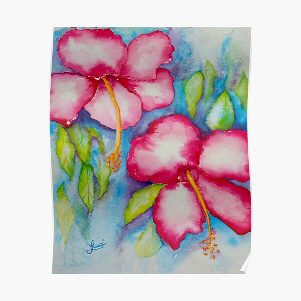 "Hibiscus " Poster for Sale by tinymystic | Redbubble